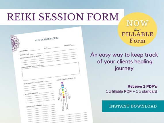 Reiki Session Fillable Form Reiki Tools Reiki PDF for Reiki - Etsy