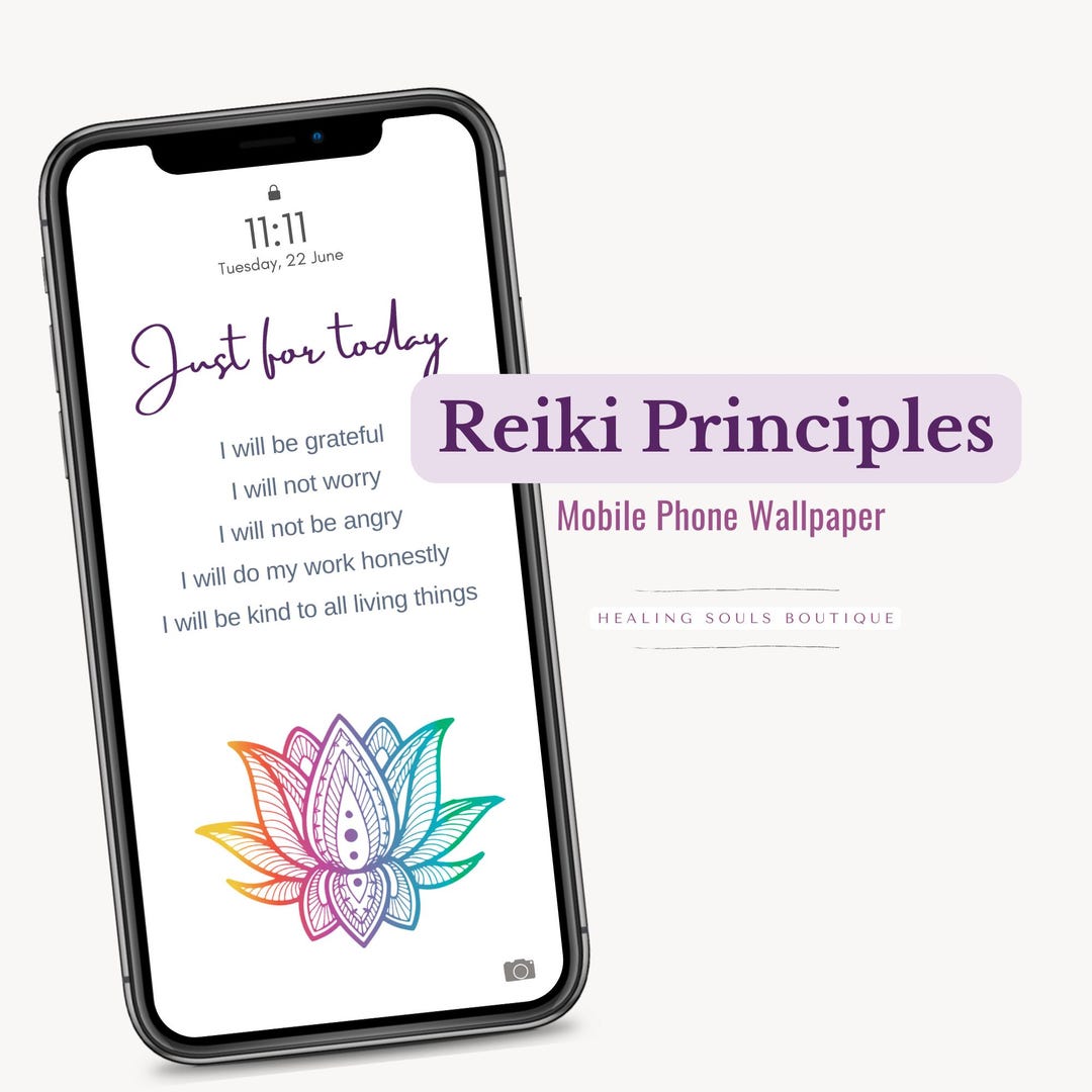 Reiki Principles Phone Wallpaper: Usui Reiki Tools (digital Download ...