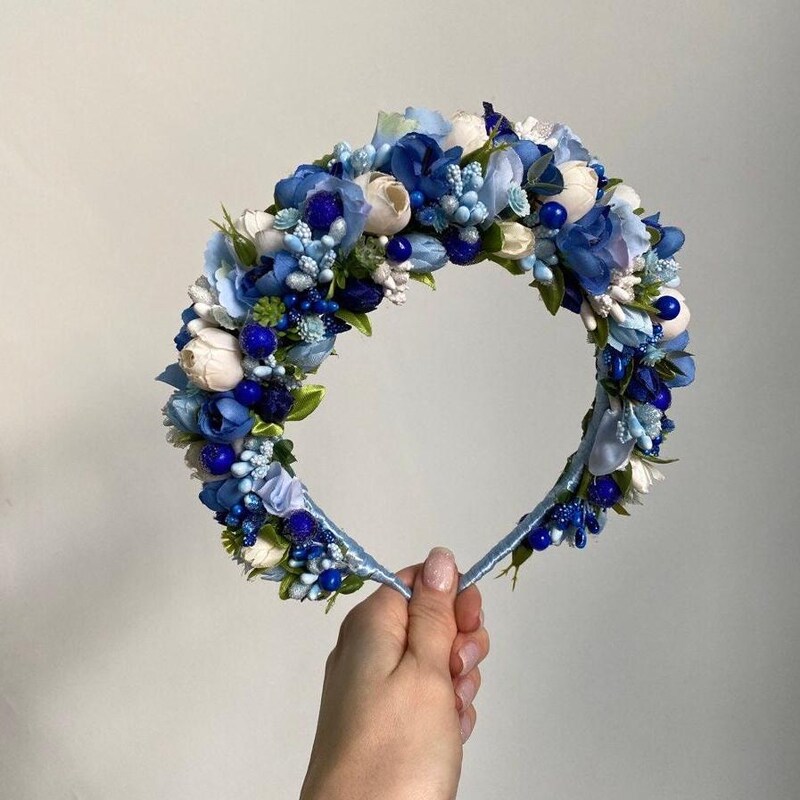 Blue Flower Crown - Etsy