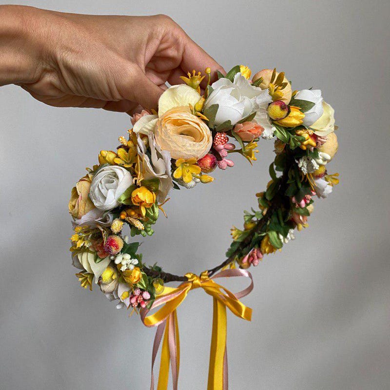 Yellow Flower Crown - Etsy