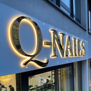 3D Metal Backlit Business Sign, Illuminated Logo Sign, Beauty Salon ...