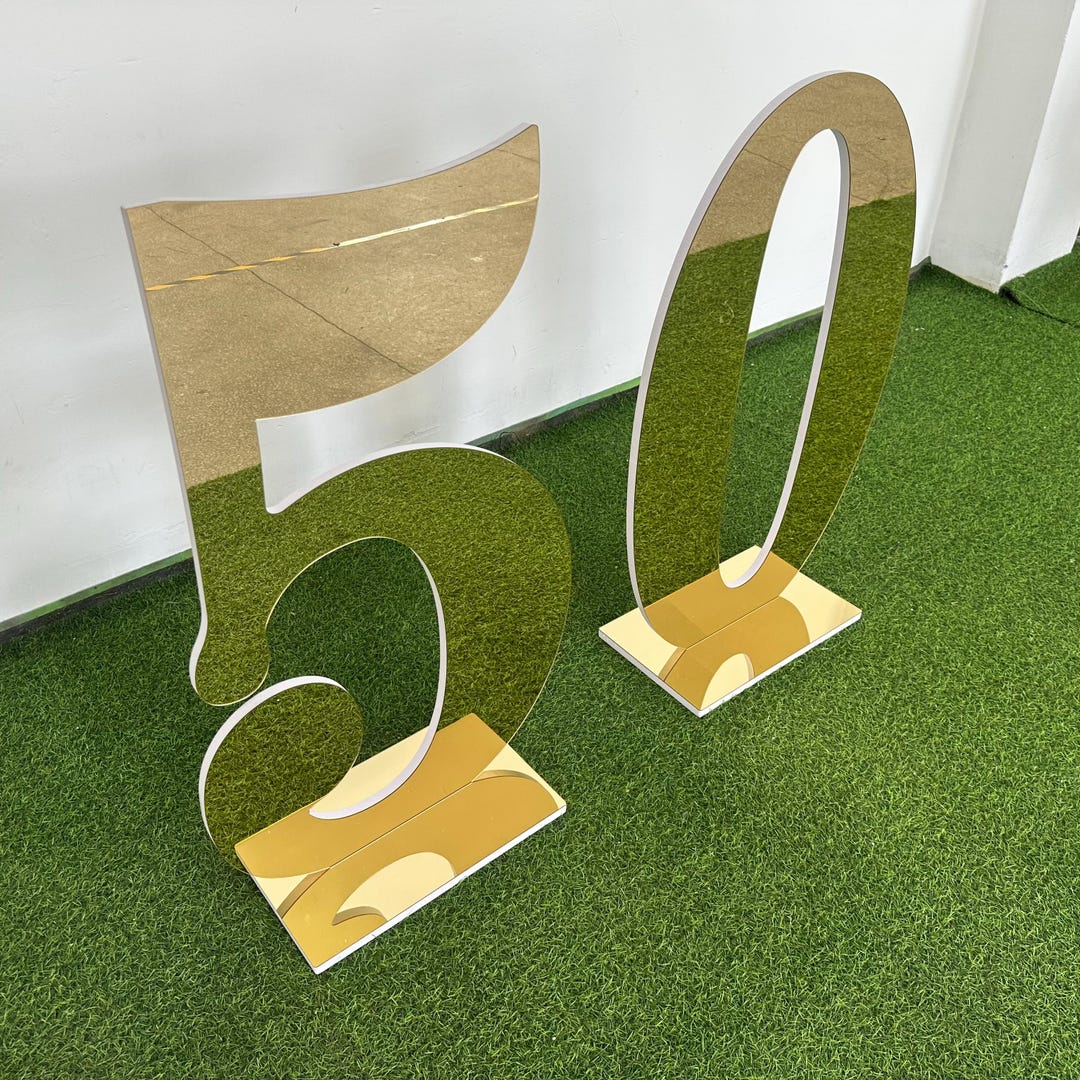Acrylic Mirror Numbers, Party Marquee Numbers, Birthday Photo Backdrop ...
