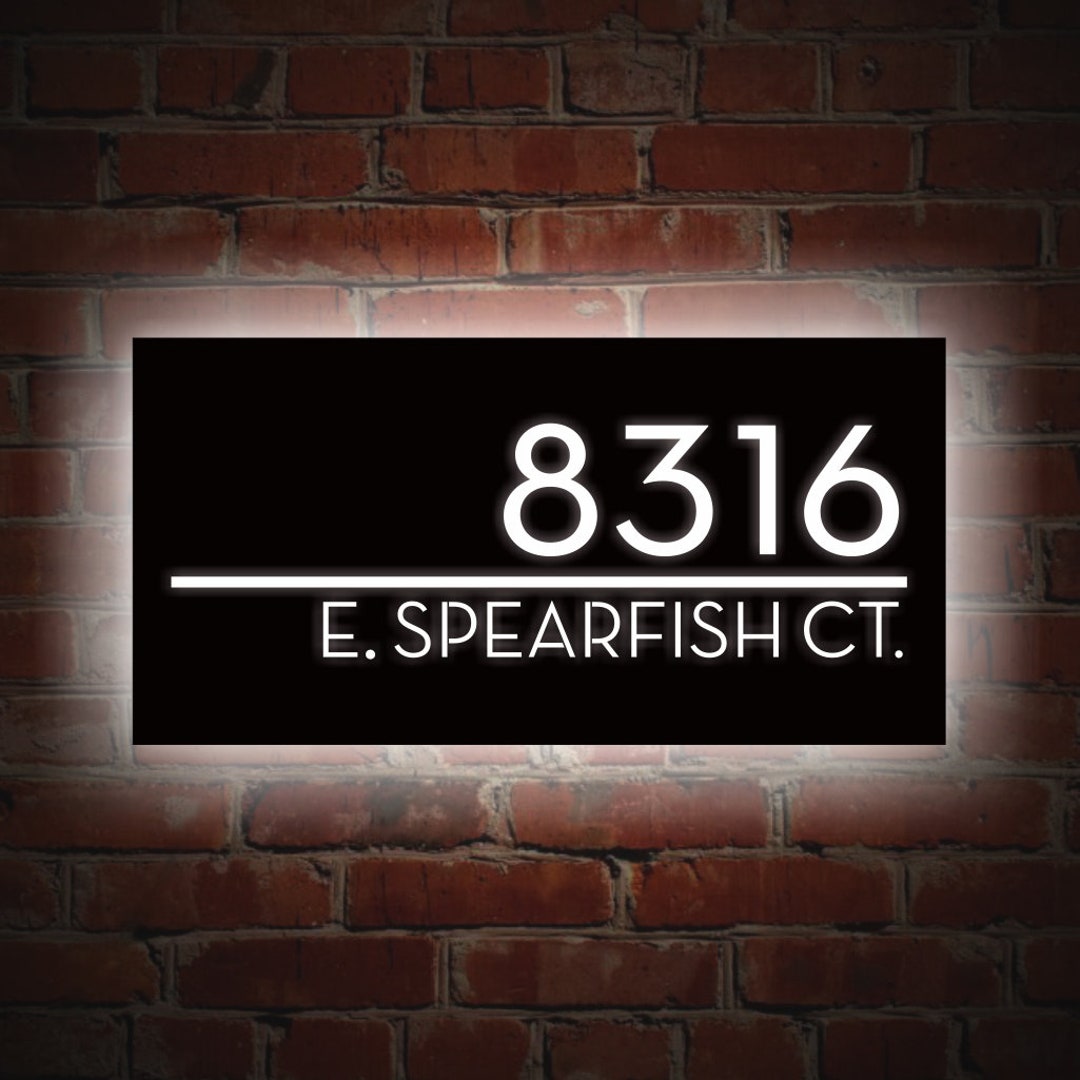 Custom House Number Sign, LED Number Box, Personalized Address Plaque ...