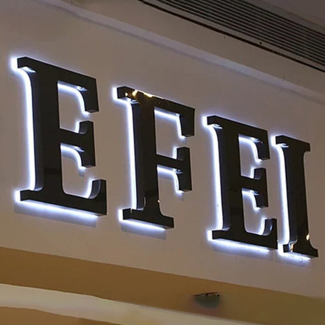 3D Metal Backlit Business Sign, Illuminated Logo Sign, Beauty Salon ...