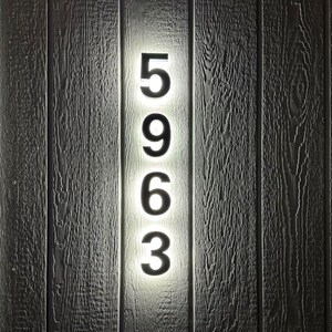 Solar Powered House Number, Light up Address Sign, LED Backlit Door ...