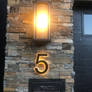 Outdoor LED Modern House Numbers, Illuminated Address Number Sign ...