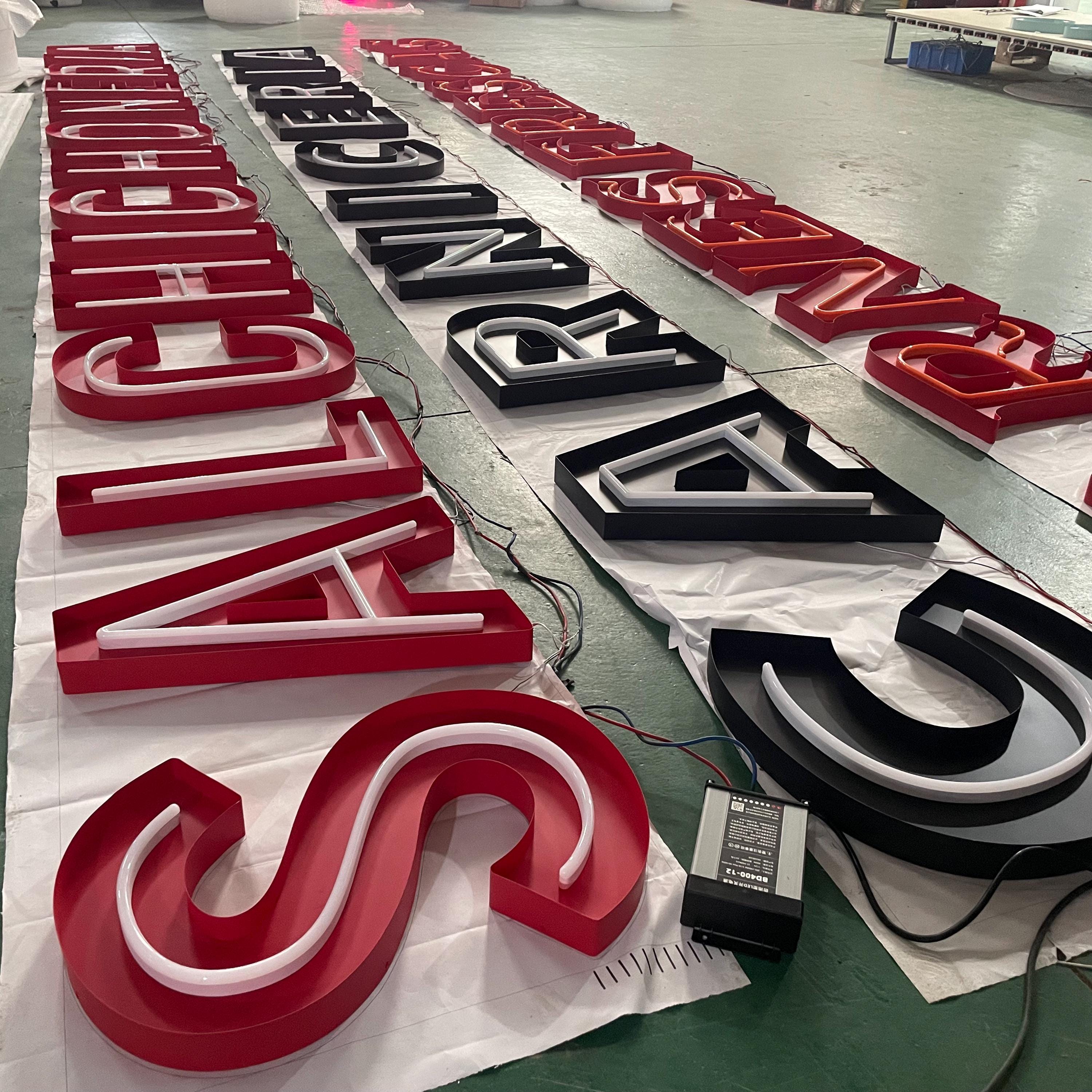 Custom 3D Metal Channel Letter Signs, LED Letters for Wall Decor, Neon ...