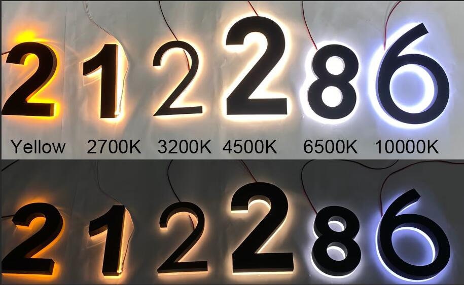 LED Modern House Numbers, Illuminated Address Number Sign, Metal ...