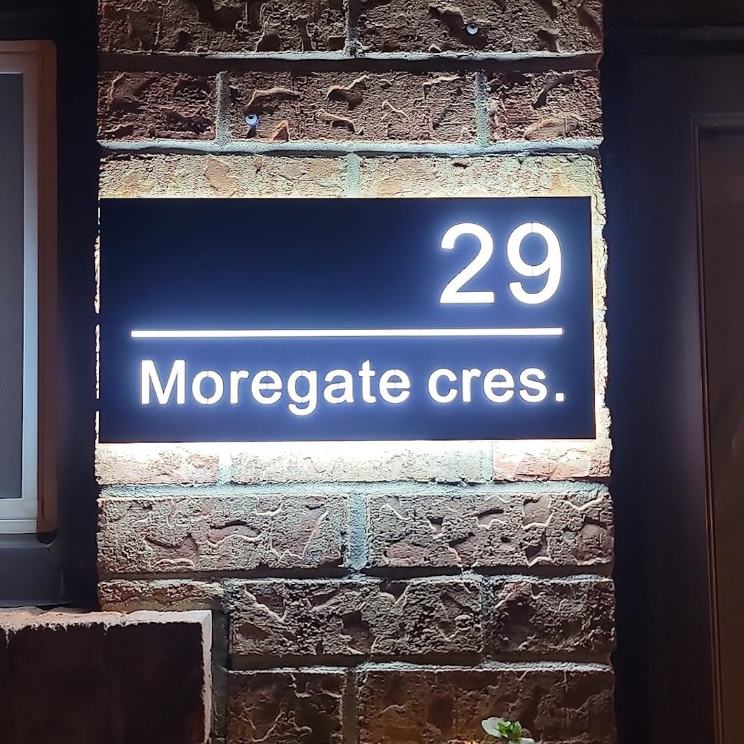 Modern LED Address Plaques, Illuminated House Number Sign, Lighted ...
