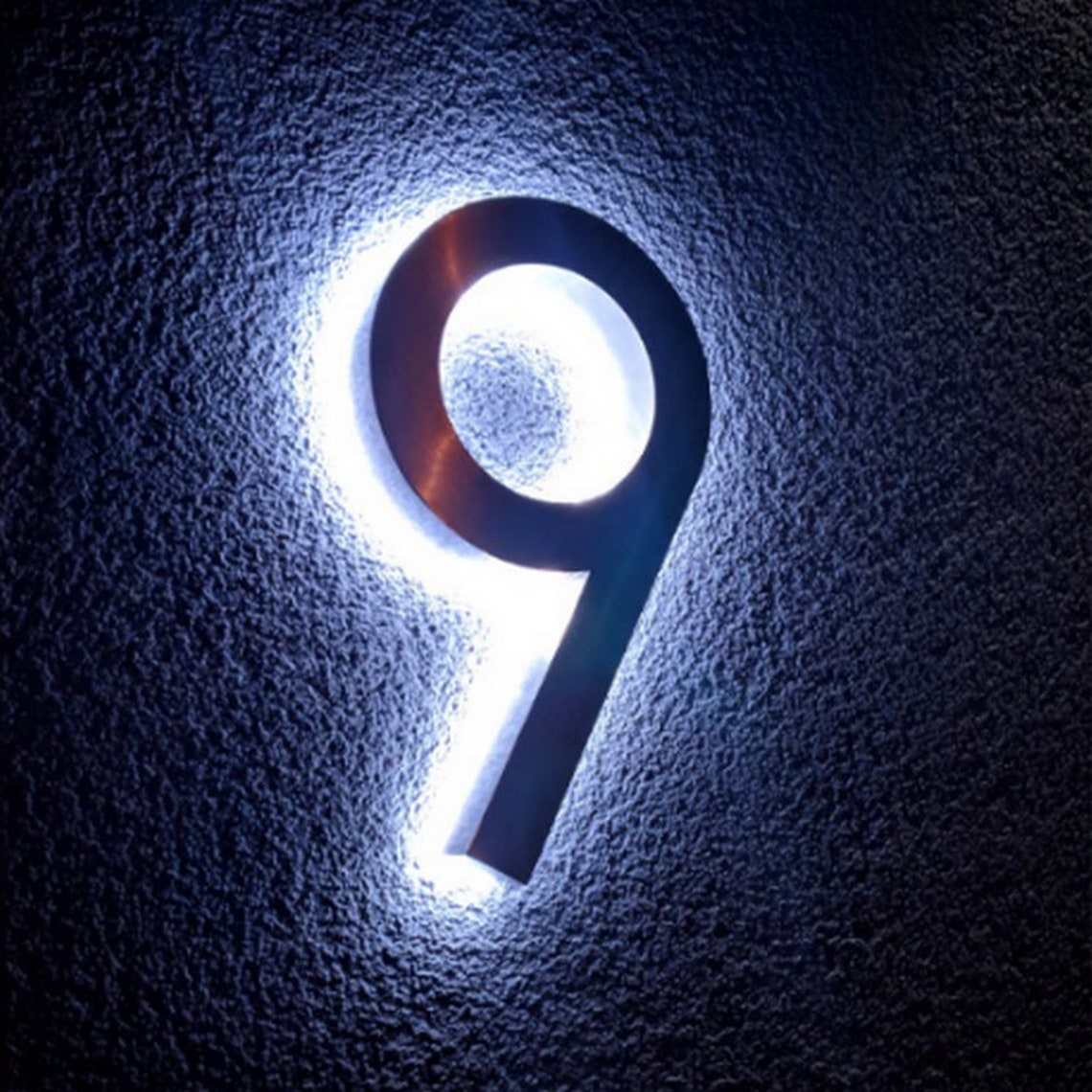LED Modern House Numbers, Illuminated Address Number Sign, Metal ...