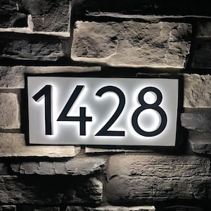 LED House Numbers, Solar Powered Address Sign, Light up House Number ...