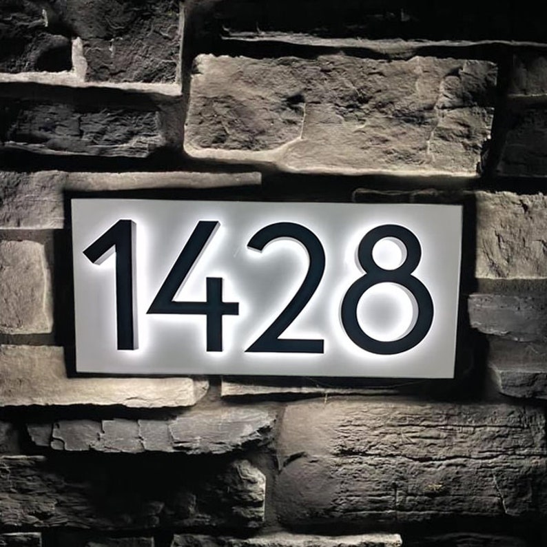 LED House Numbers, Solar Powered Address Sign, Light up House Number ...
