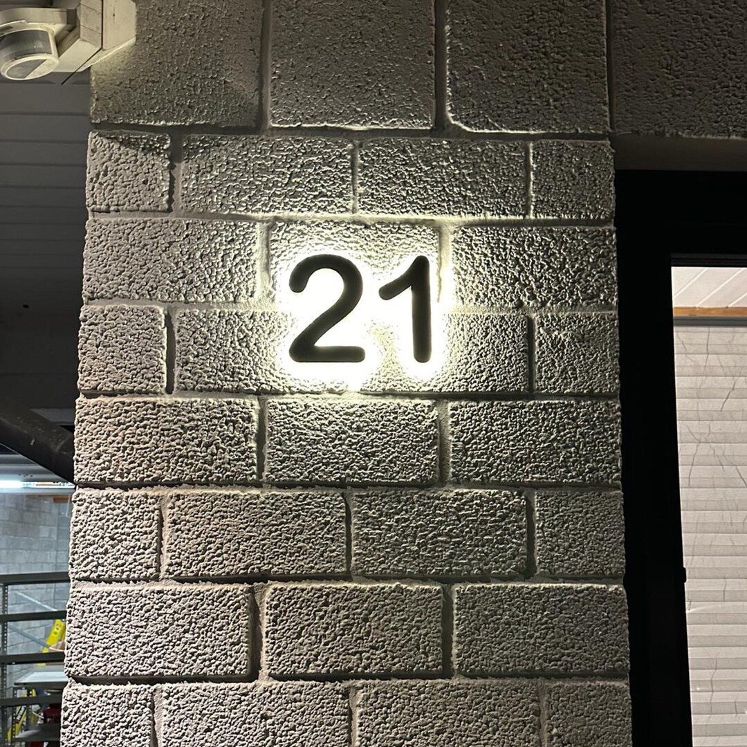 LED House Numbers, Illuminated Address Number Sign, Metal Backlit Door ...