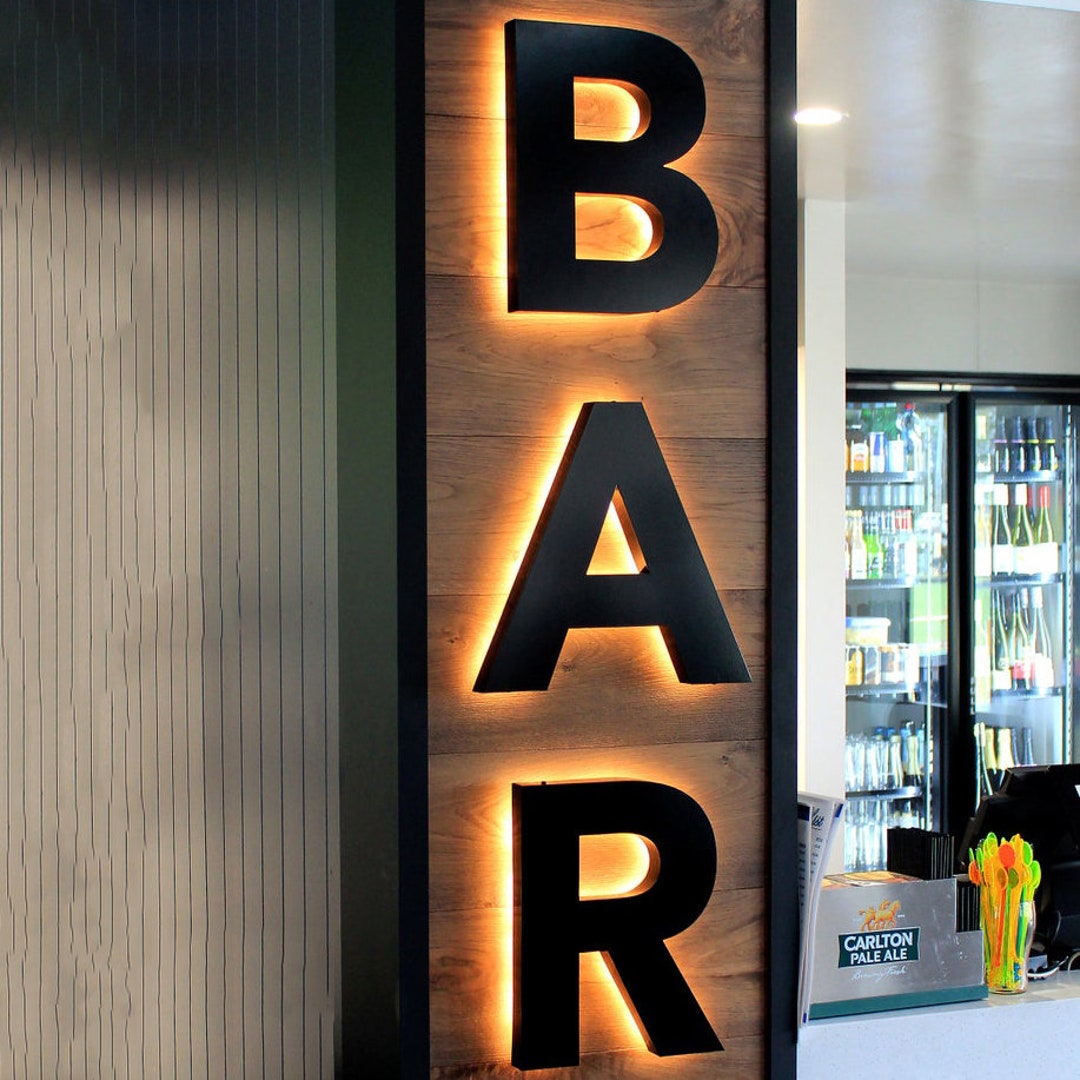 3D Backlit Business Signs, Light up Logo Sign, Illuminated 3D Metal ...