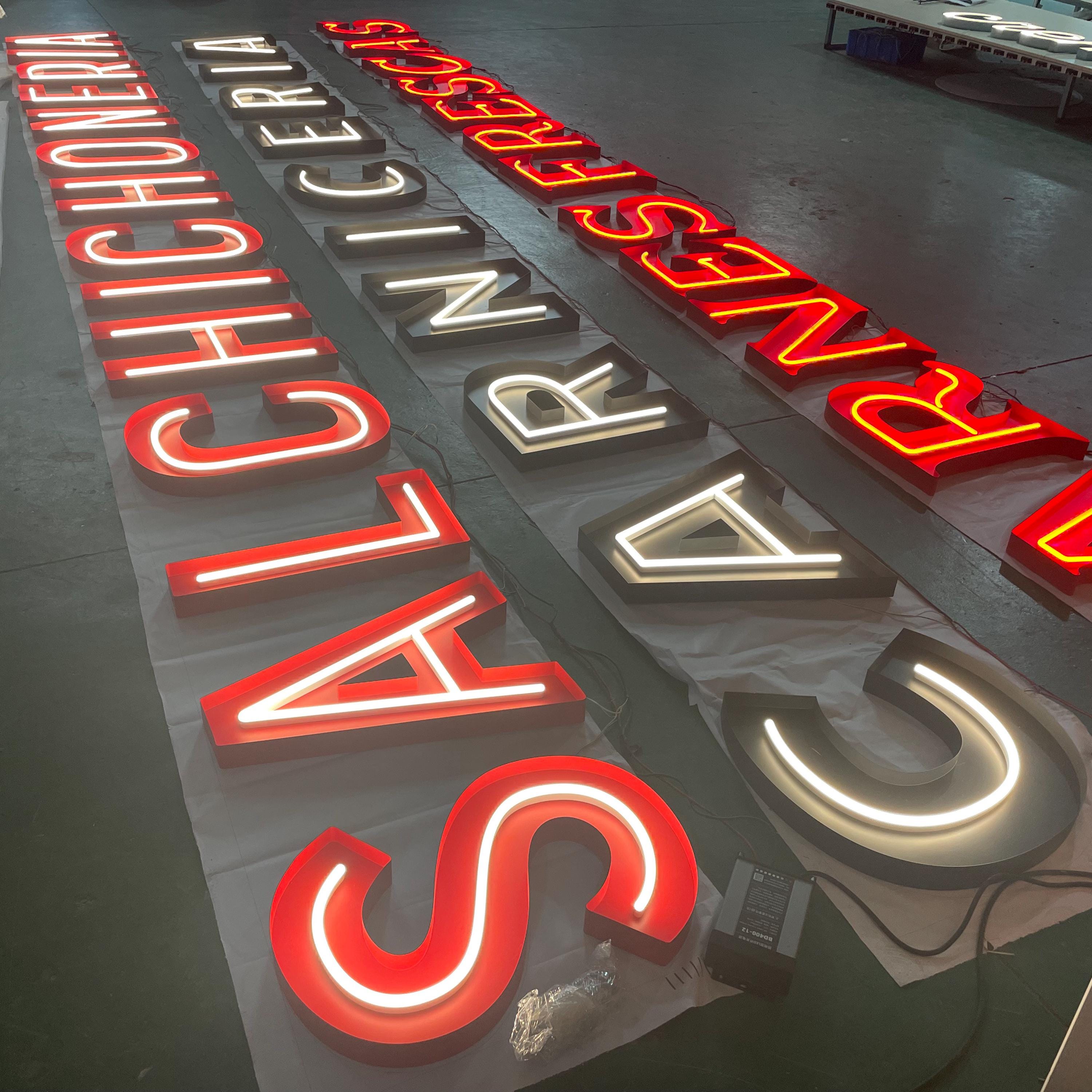 Custom 3D Metal Channel Letter Signs, LED Letters for Wall Decor, Neon ...