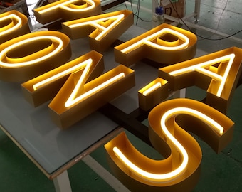 Custom Open Face Channel Letter Signs, 3D LED Letters for Wall Decor ...