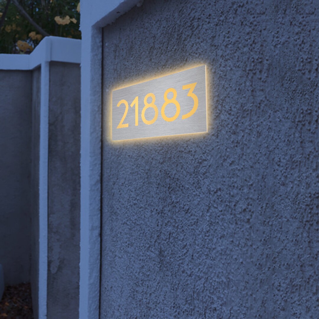 House Number Plaque Sign, LED Number Box, Personalized Address Plaque ...