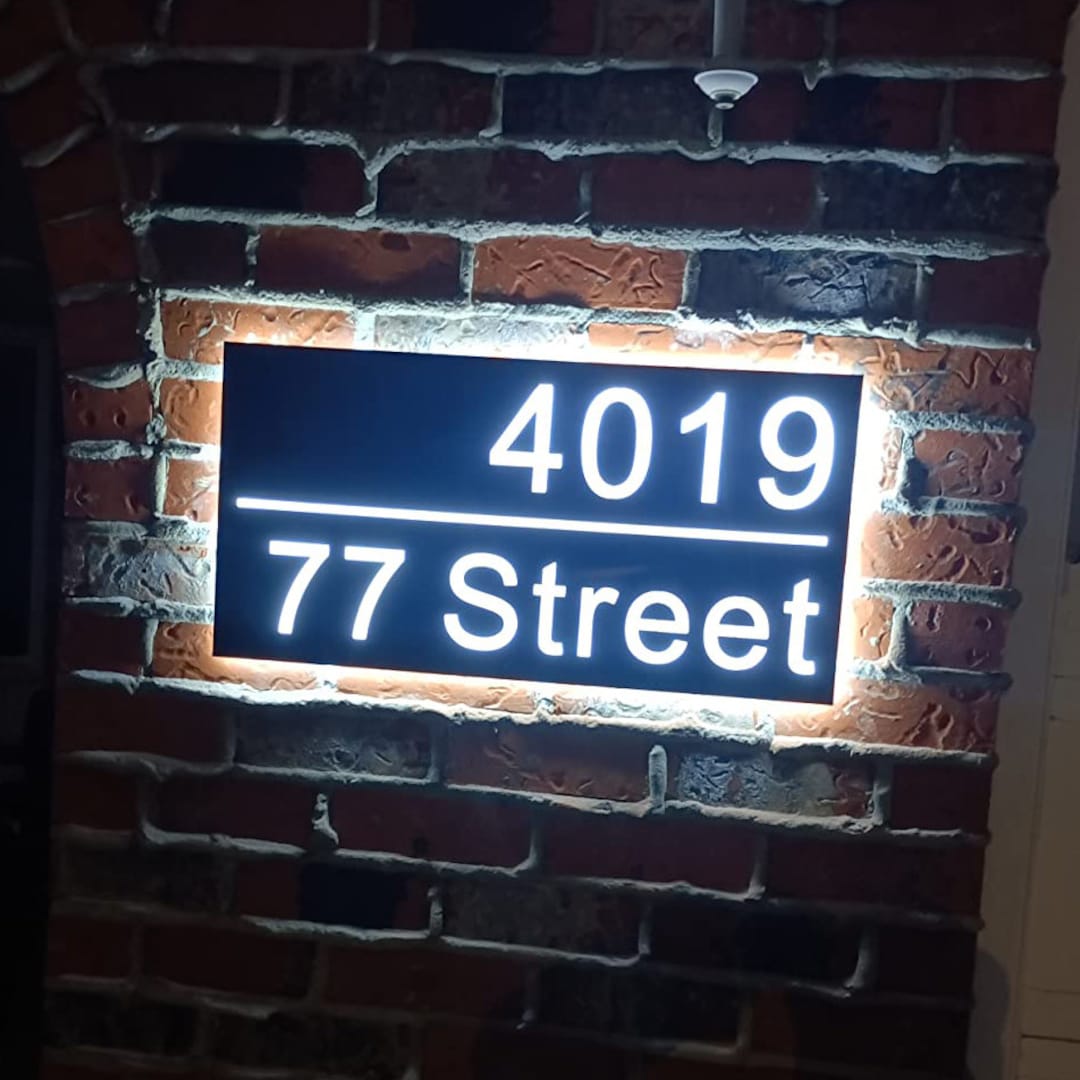 Custom House Number Sign, LED Number Box, Personalized Address Plaque ...