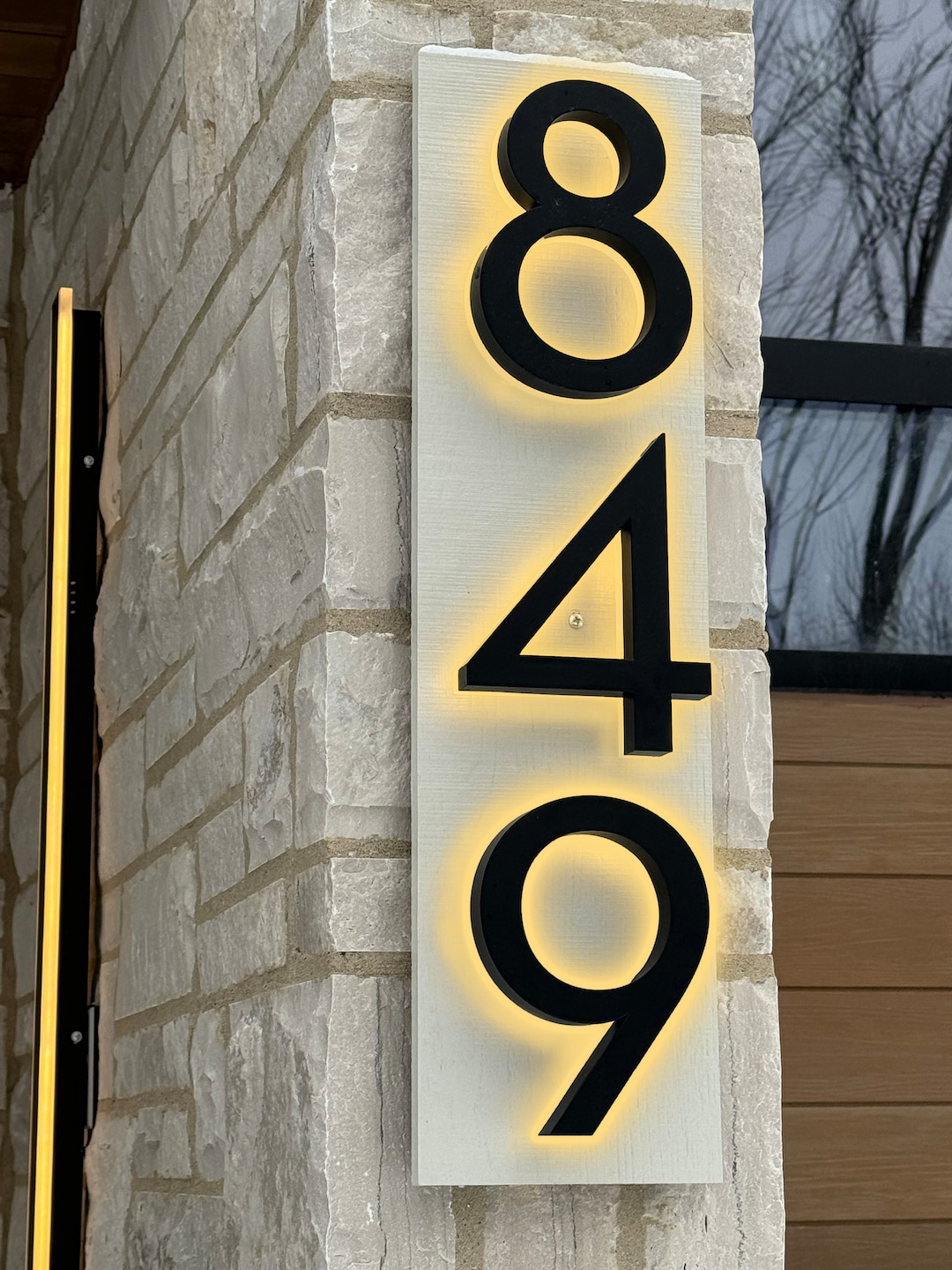 LED House Numbers, Illuminated Address Number Sign, Metal Backlit Door ...