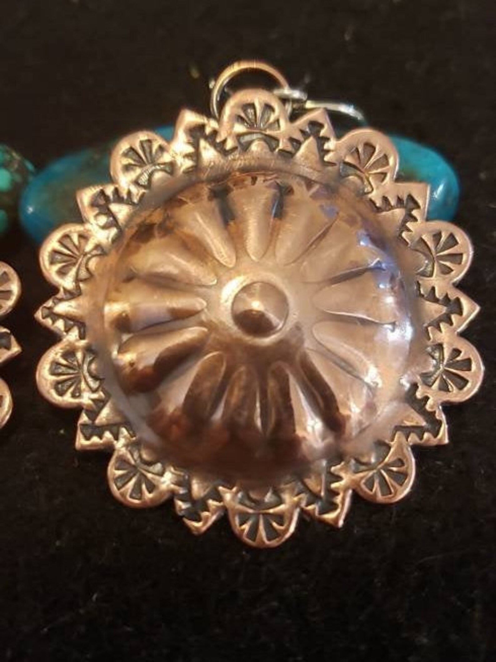 Hand-made Hand-stamped Copper Concho Earrings - Etsy