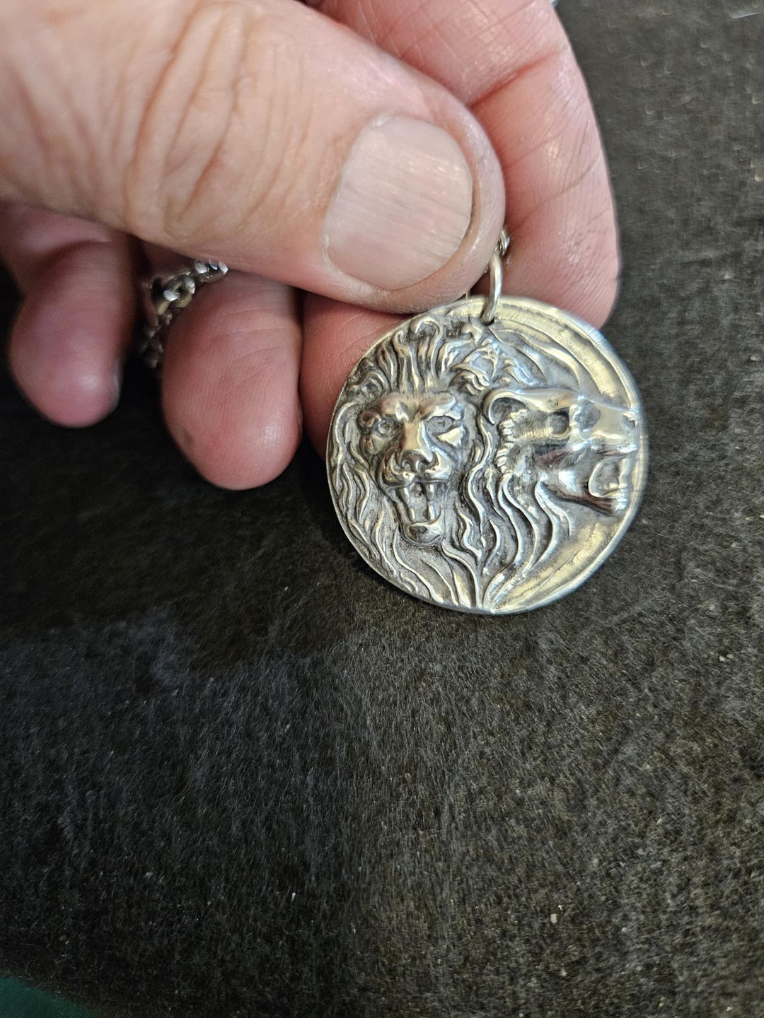 The Lion and the Lioness Hand-made Pewter Pendant - Etsy