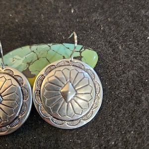 Hand-made Pewter Concho Earrings - Etsy