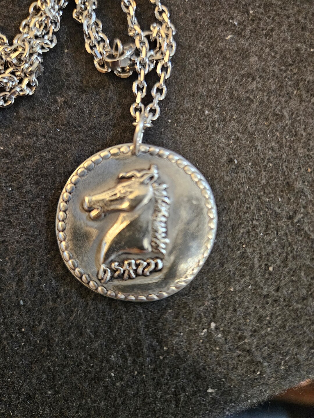 Hand-made Pewter Pewter Bucephalus Horse Pendant - Etsy