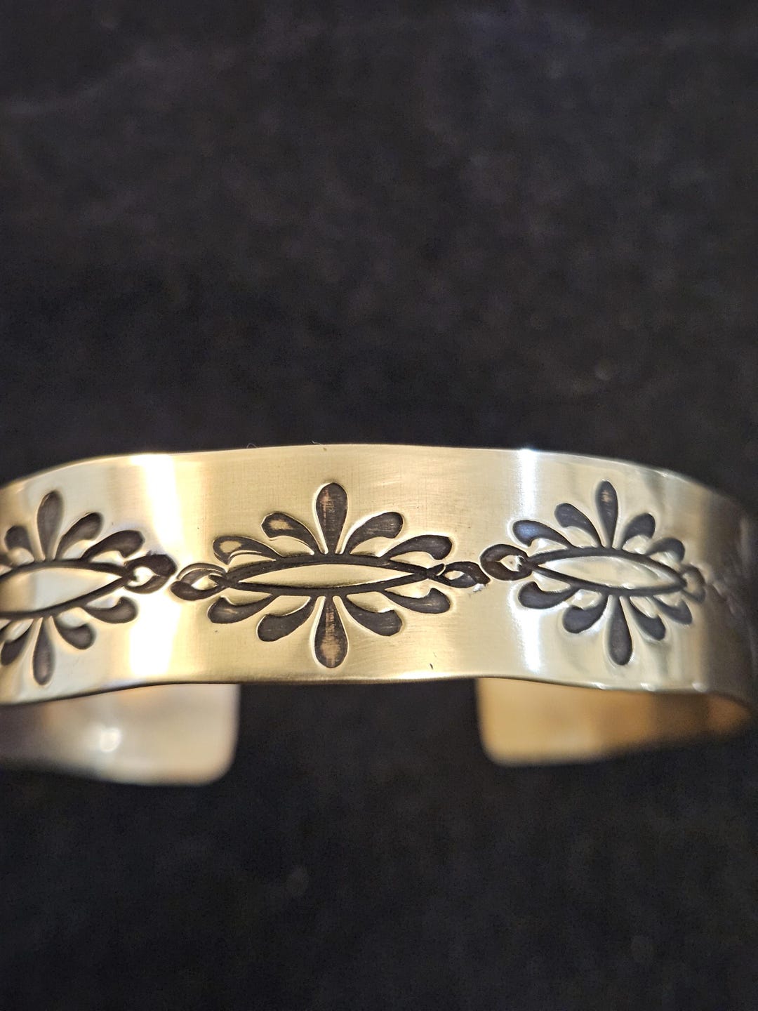 Hand-made Hand-stamped Southwestern/native American Style Brass Cuff - Etsy
