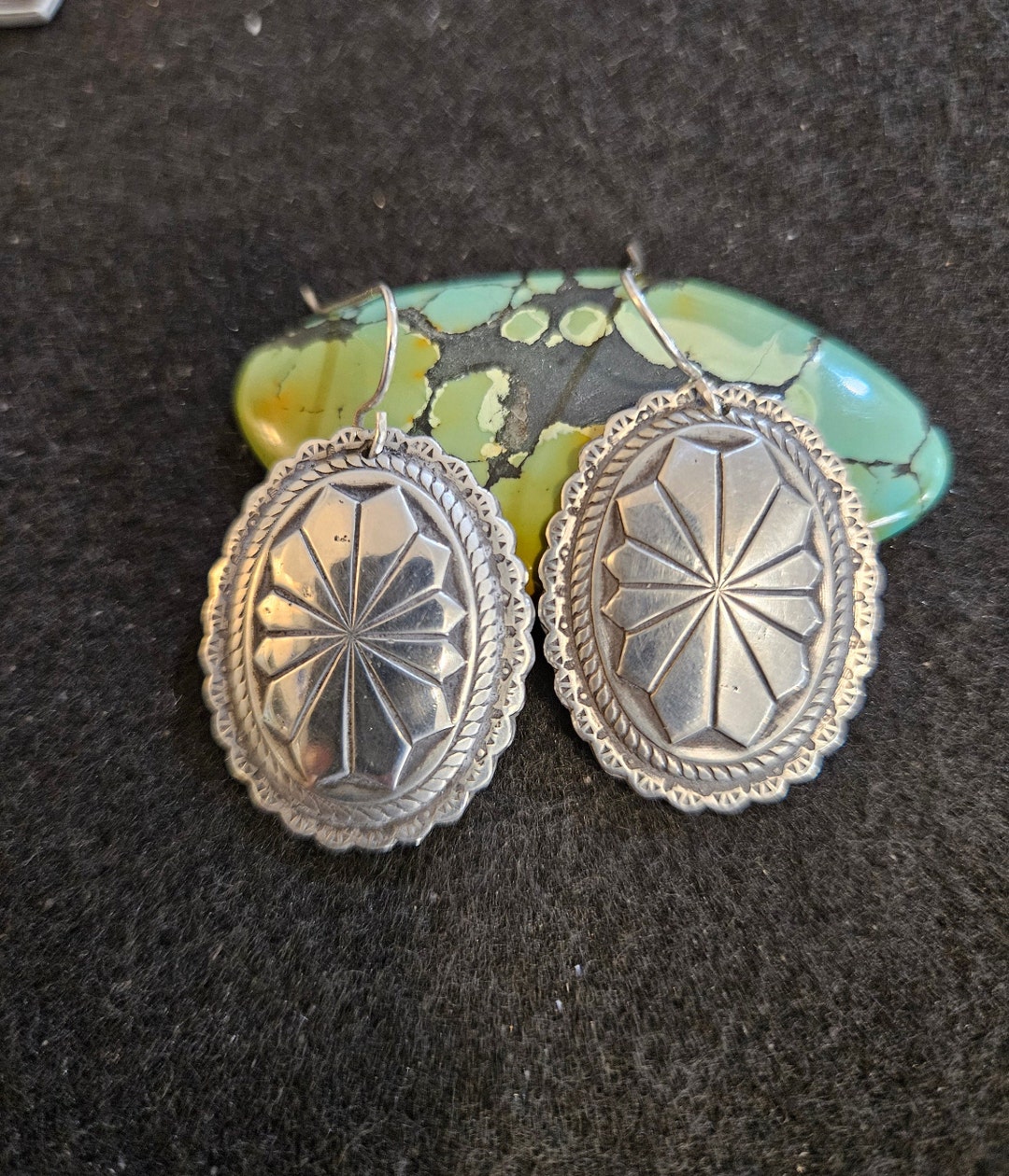NEW: Hand-made Southwestern Concho Pewter Earrings - Etsy