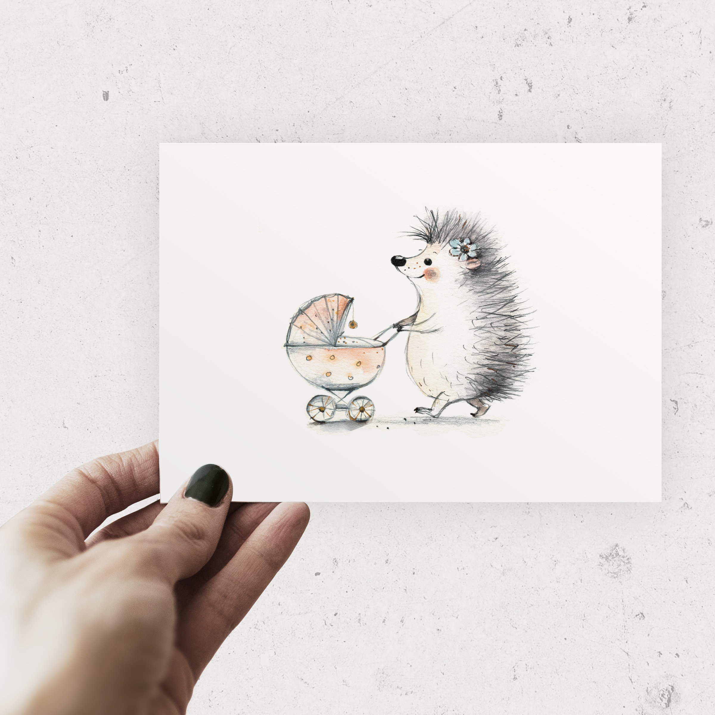 Handmade Postcard on Premium Paper. Original Gift. Mother With - Etsy