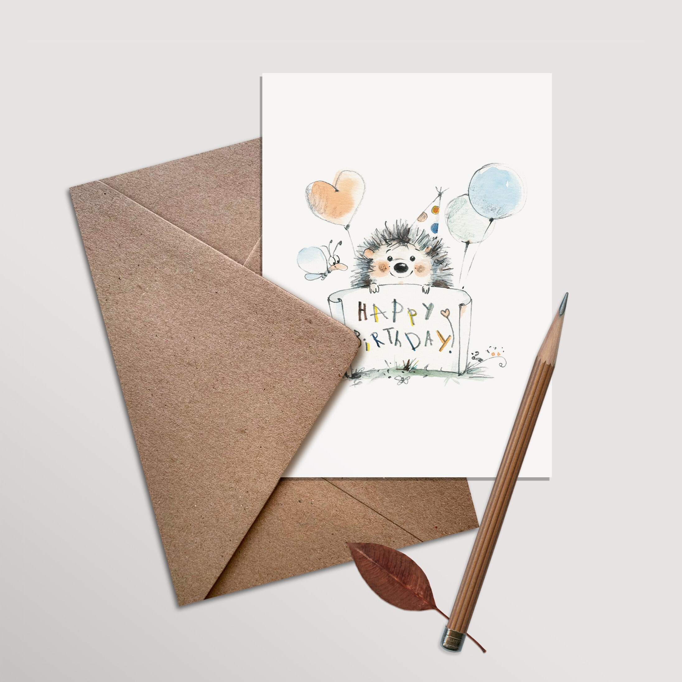 Set of 6 Handmade Postcards on Premium Paper. Cute Hedgehogs. Handmade ...