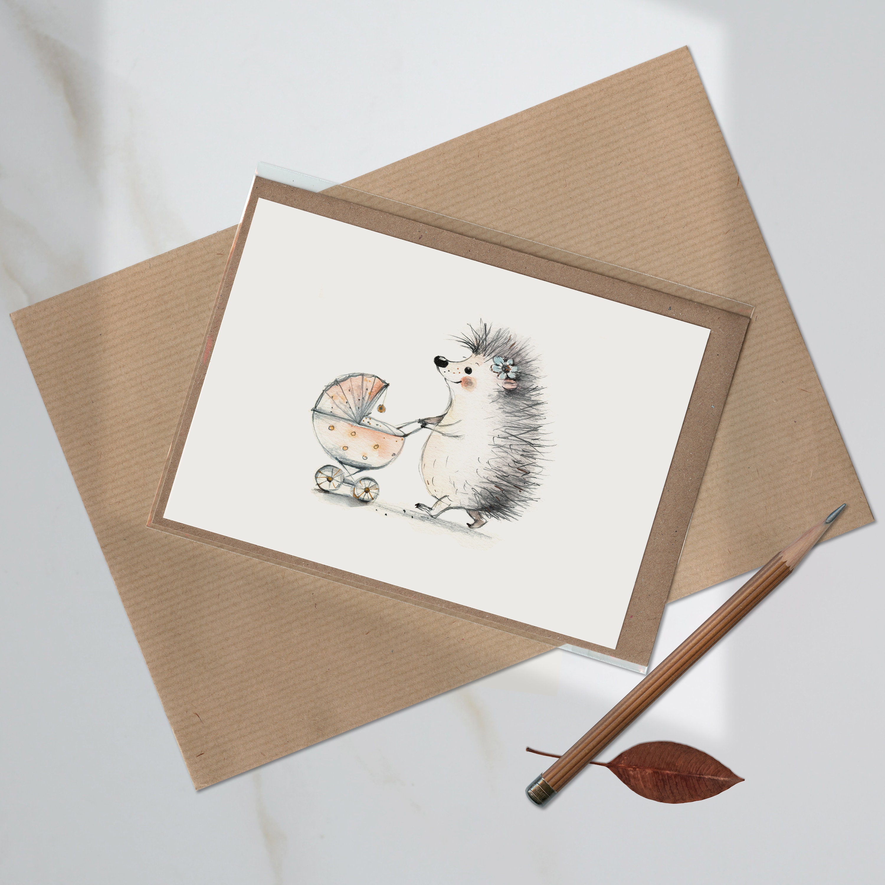 Handmade Postcard on Premium Paper. Original Gift. Mother With - Etsy