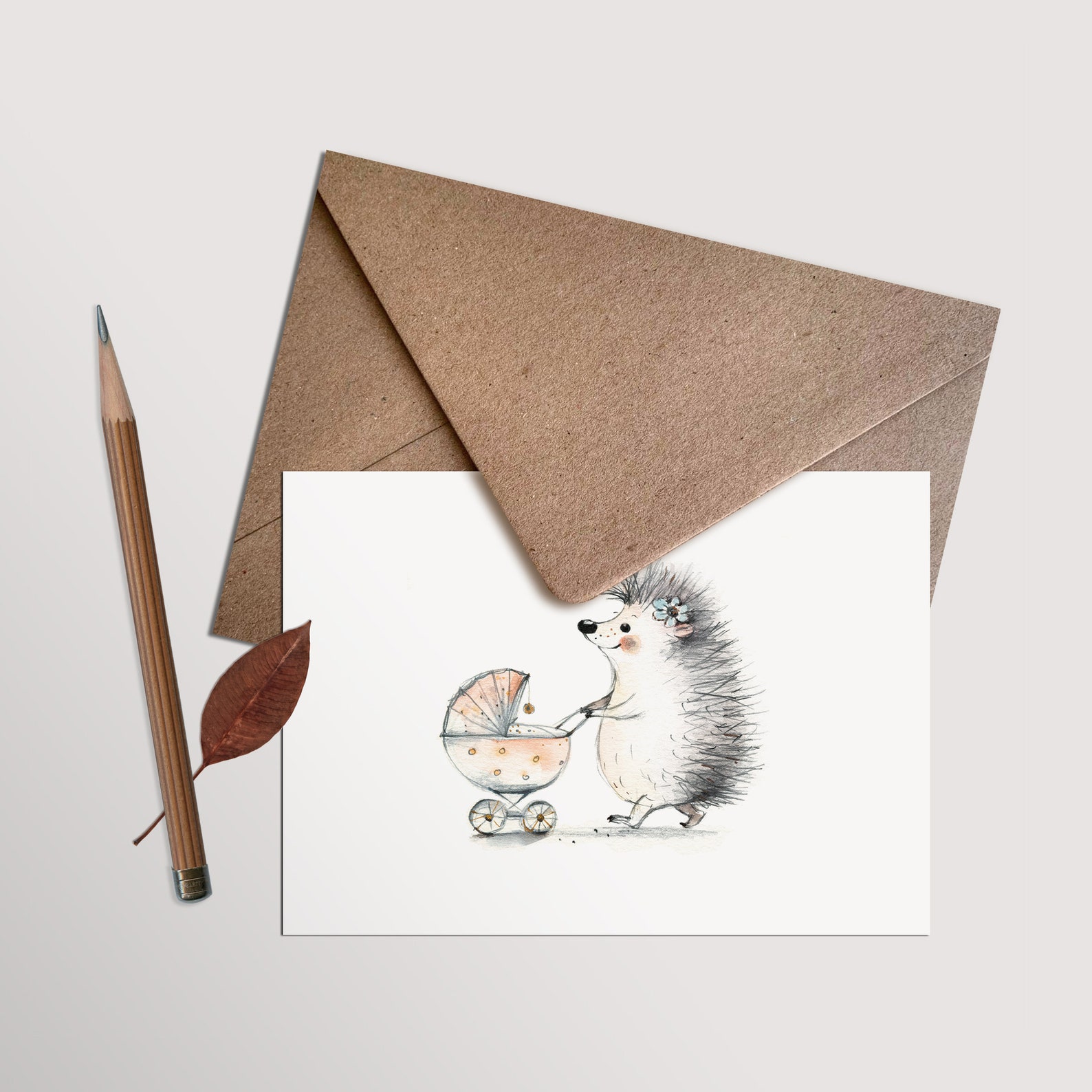 Handmade Postcard on Premium Paper. Original Gift. Mother With - Etsy