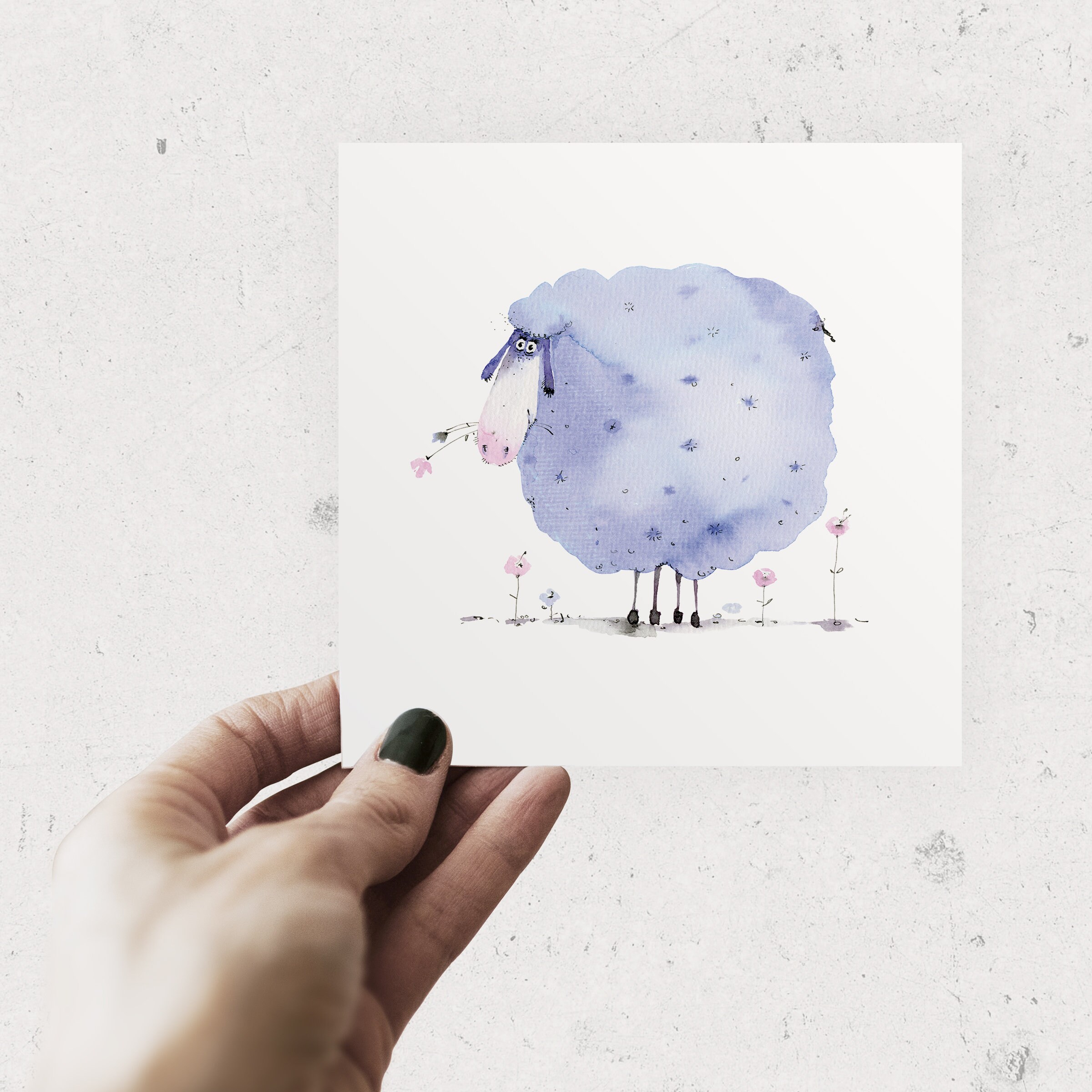 Handmade Postcard on Premium Paper. Delicate Watercolor - Etsy