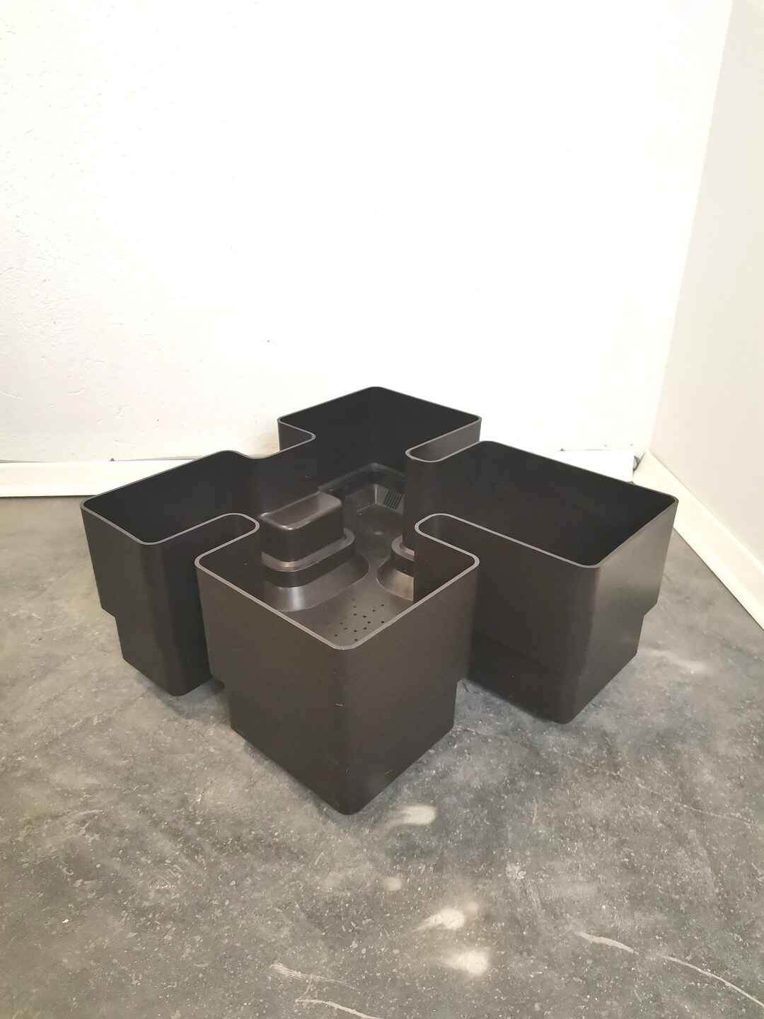 Vastill Dark Brown Plastic Planter by Michael Mccann, 1970s - Etsy