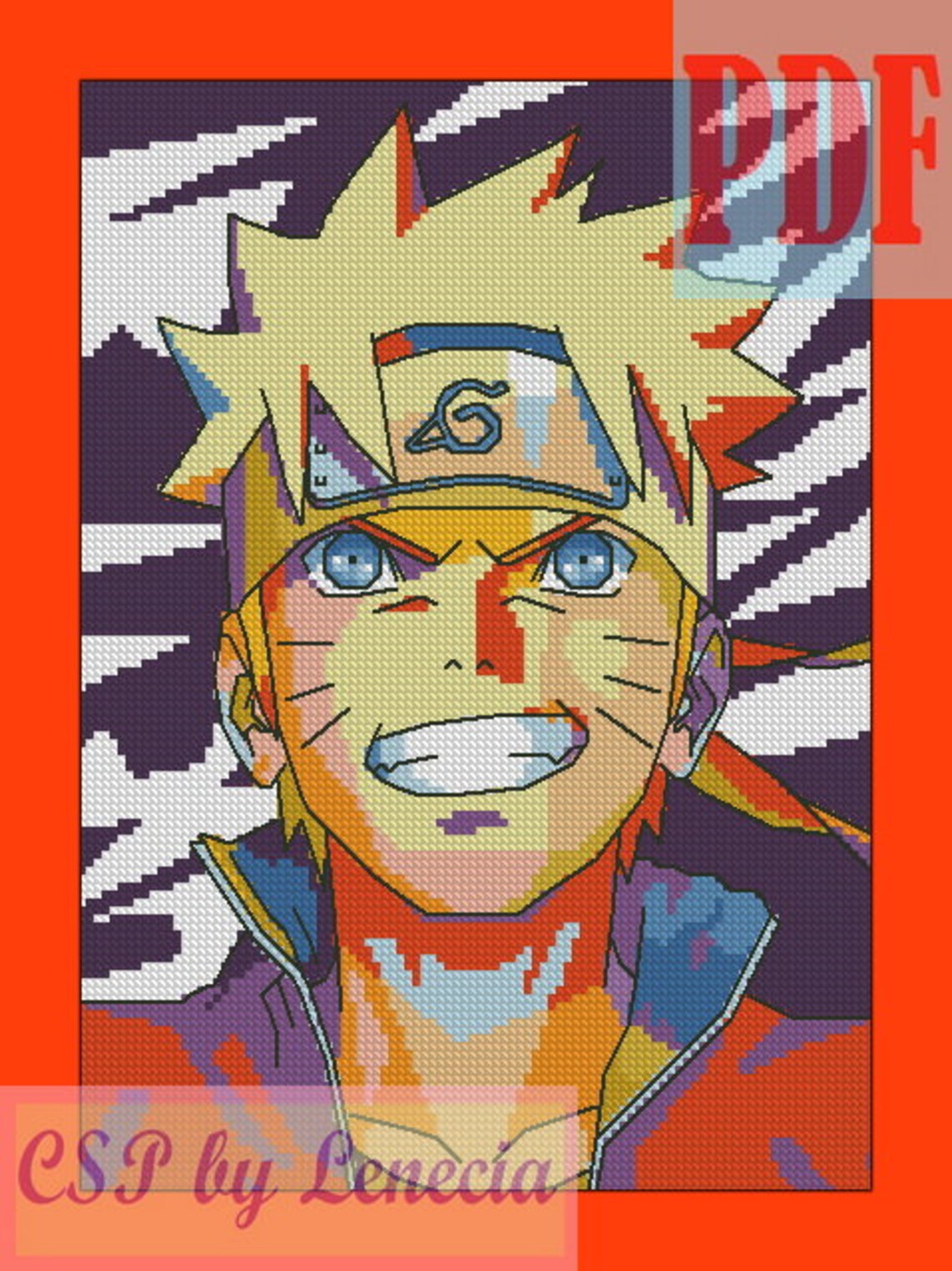Cross Stitch Pattern Naruto anime PDF digital | Etsy