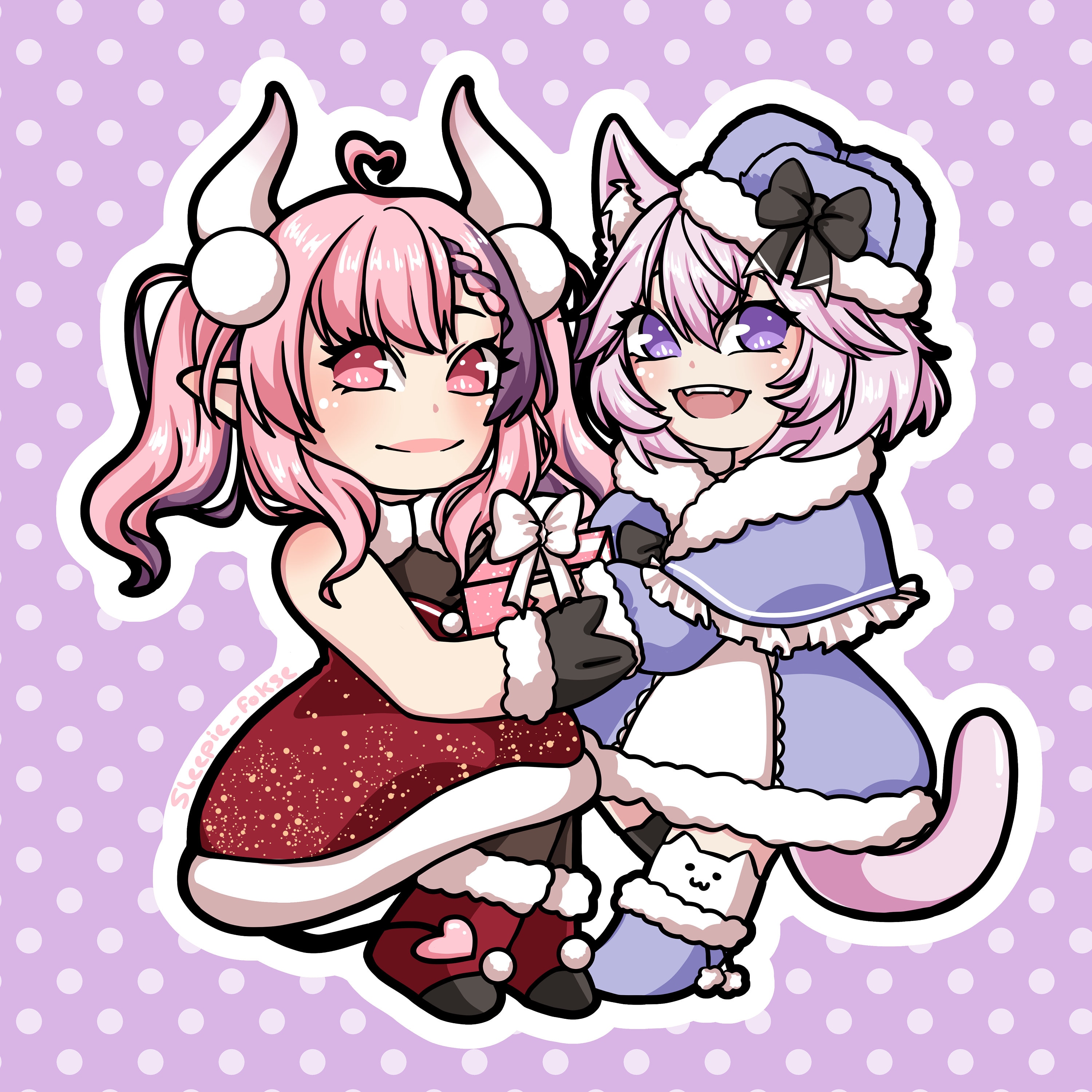 Ironmouse and Nyanners Winter's Gift VSHOJO Vinyl Sticker - Etsy