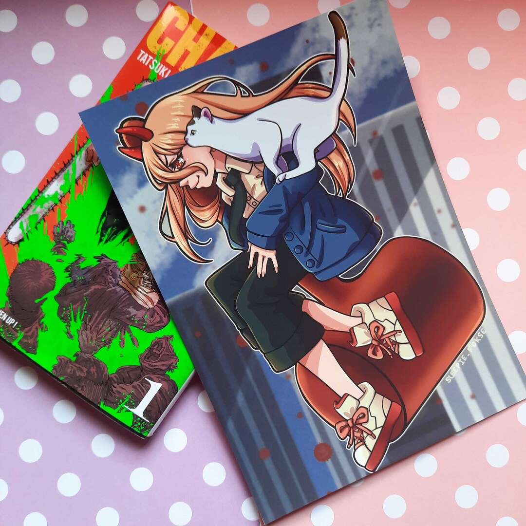 Chainsaw Man Power and Meowy A5 Art Print - Etsy