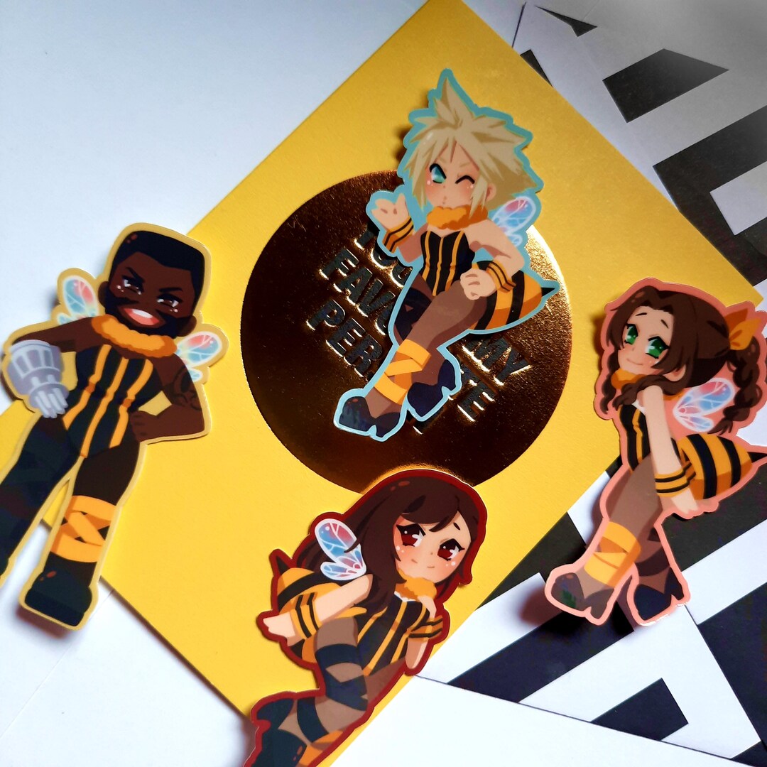 Final Fantasy VII Honey Bee Inn Vinyl Sticker: Cloud, Tifa, Barret ...