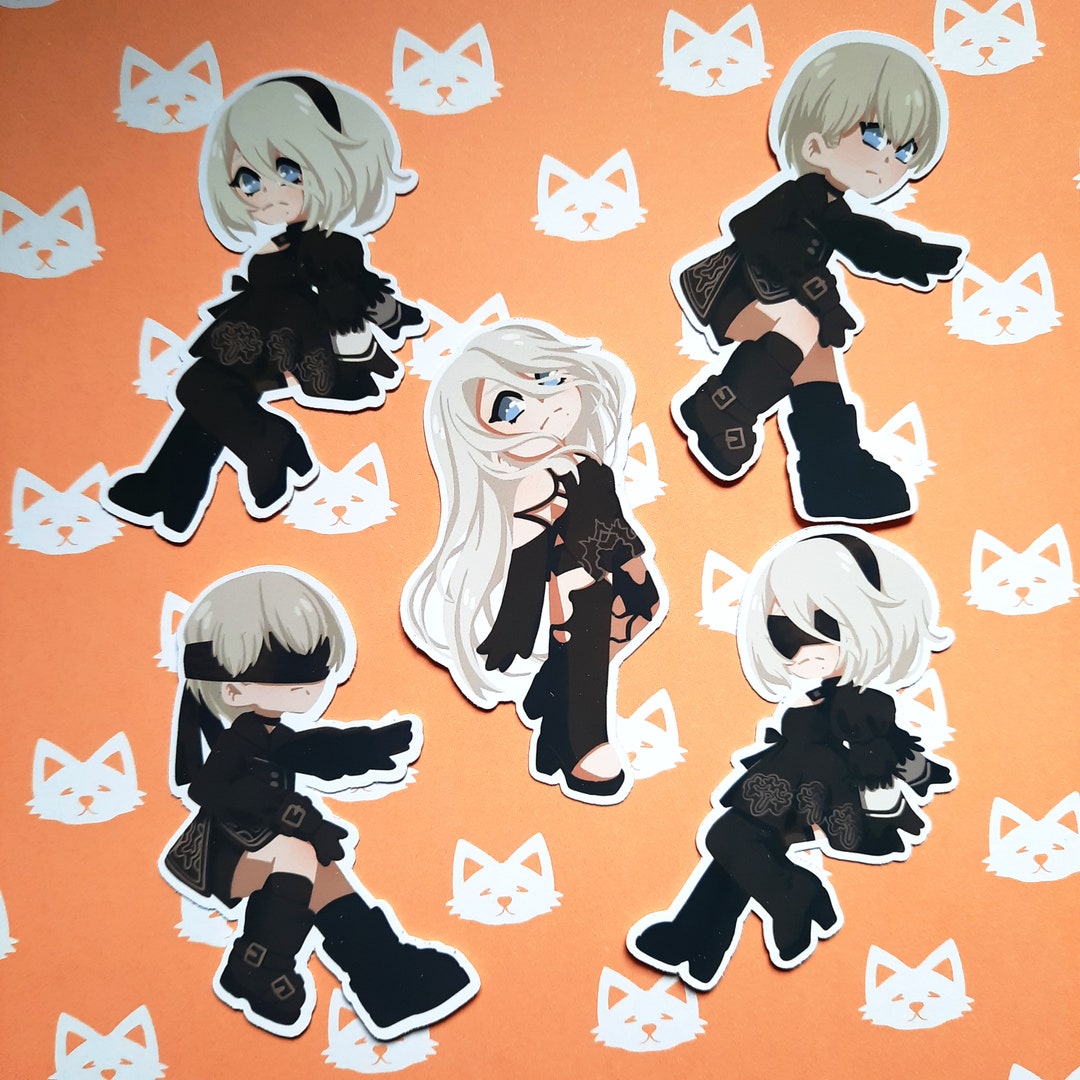 Nier Automata Kawaii Chibi Stickers Visor No Visor - Etsy