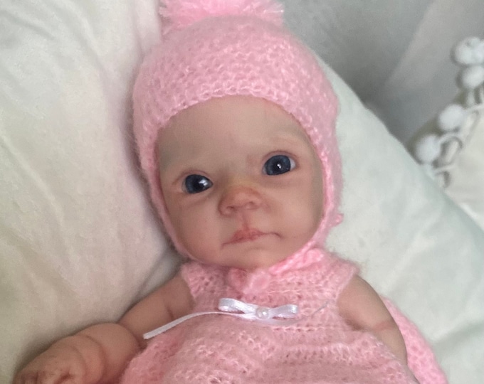 Mini Silicone Baby Doll 11 Inch Baby Girl Eyes Open, Full Body Silicone ...