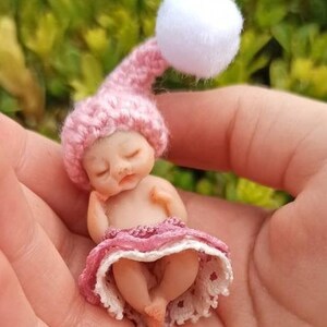Polymer Clay Babies Micro Mini Baby Girl SIZE 1.5 Gift Collectible ...