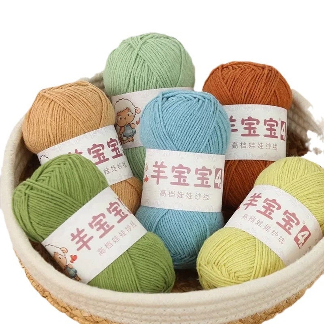 67colors 4-ply 50g/roll High Quality Cotton Blend Knitting Crochet Yarn ...