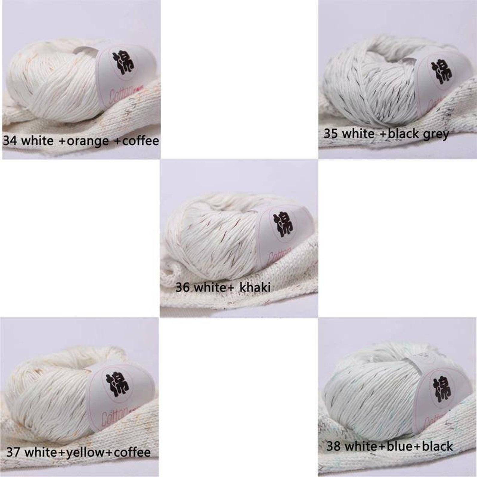 44colors High Quality 10 Ply Breathable Soft Cotton Knitting Crochet ...