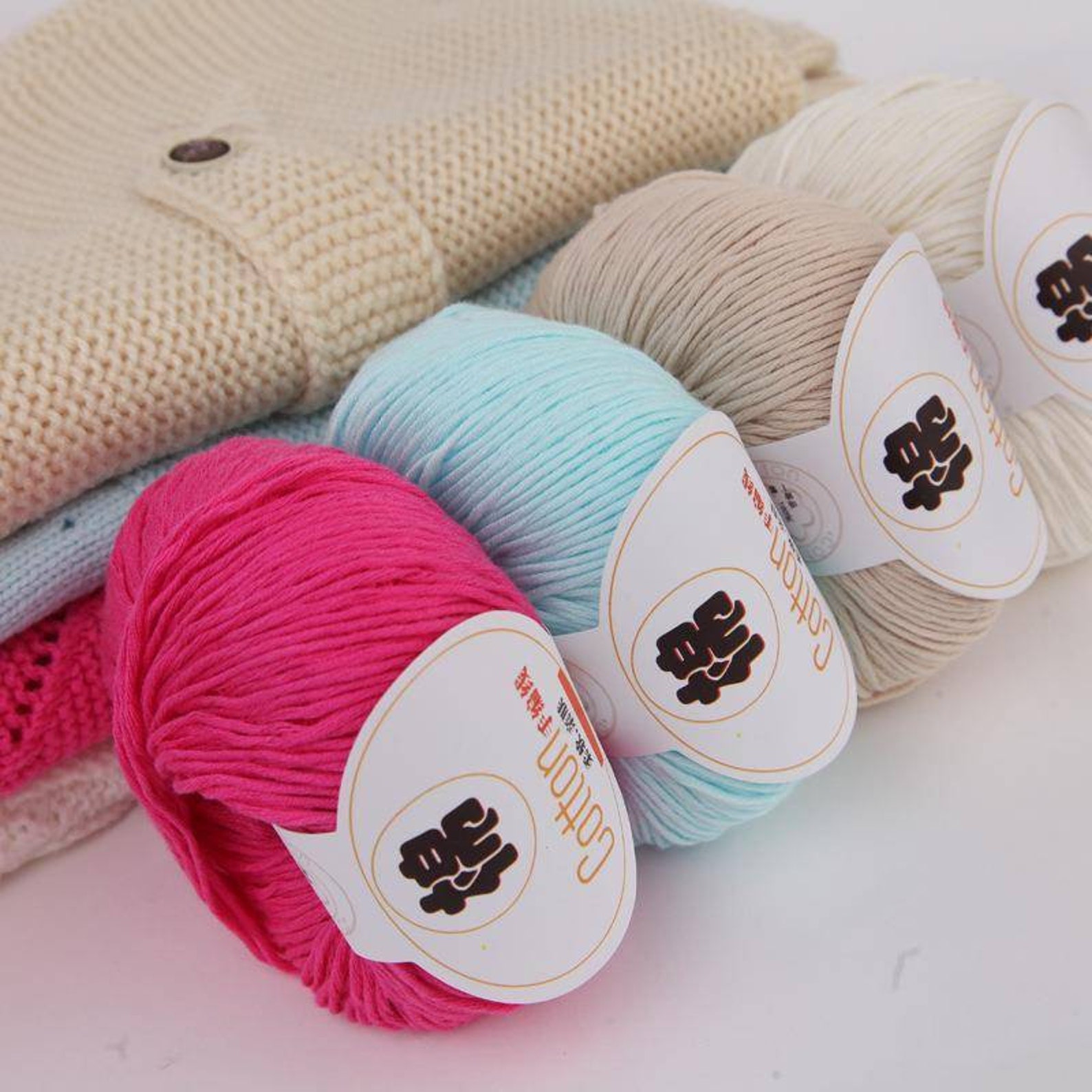 44colors High Quality 10 Ply Breathable Soft Cotton Knitting Crochet ...