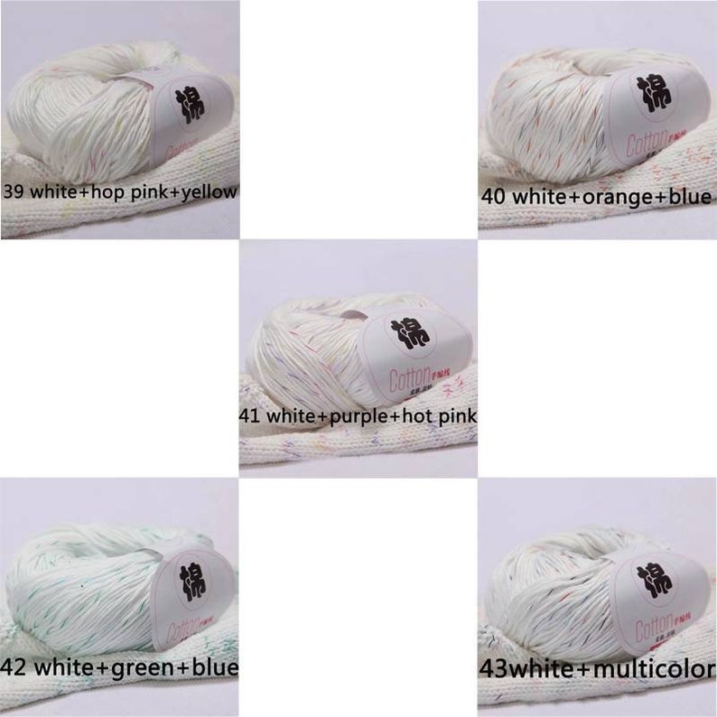 44colors High Quality 10 Ply Breathable Soft Cotton Knitting Crochet ...