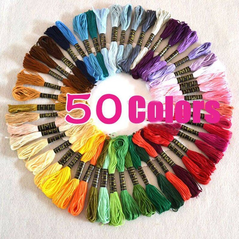 12/24/36/50/100pcs Colorful Cross Stitch Thread Hand Embroidery Sewing ...