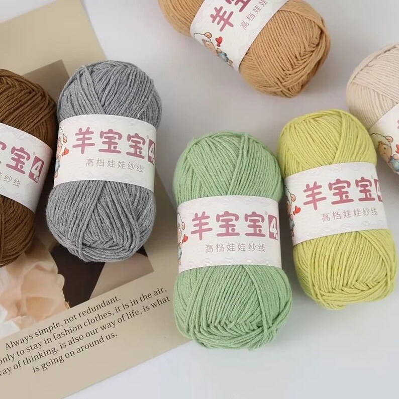 67colors 4-ply 50g/roll High Quality Cotton Blend Knitting Crochet Yarn ...