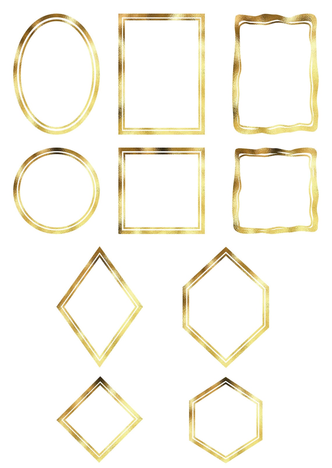 10x3 Pcs Digital Golden Frames Digital Pack Instant - Etsy