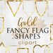 16 PNG Gold Fancy Flag Shapes, Digital Pack, Instant Download, Design ...